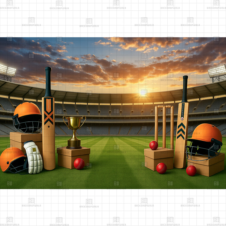 Sunset Cricket Ground Printed Baby Backdrop – Backdropwala