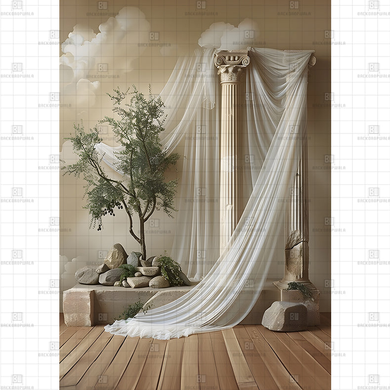 Greek Column Garden Backdrop Printed Maternity Backdrop – Backdropwala
