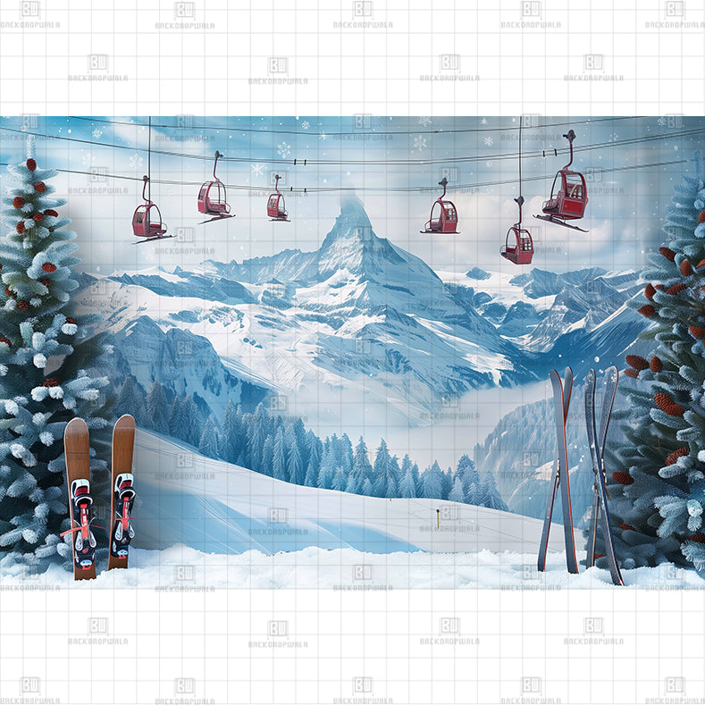 Ski Resort Mountain Printed Baby Backdrop – BACKDROPWALA