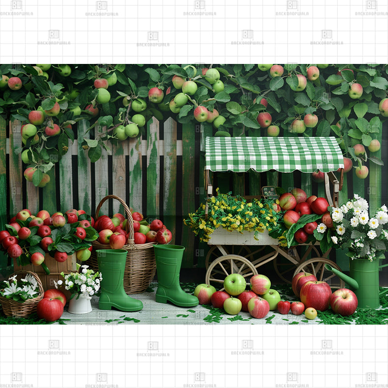 Apple Cart Fence Printed Baby Backdrop – Backdropwala