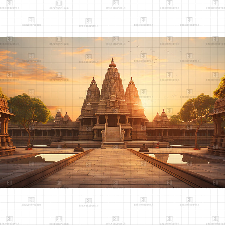 Shri Ram Temple Printed Baby Backdrop – Backdropwala