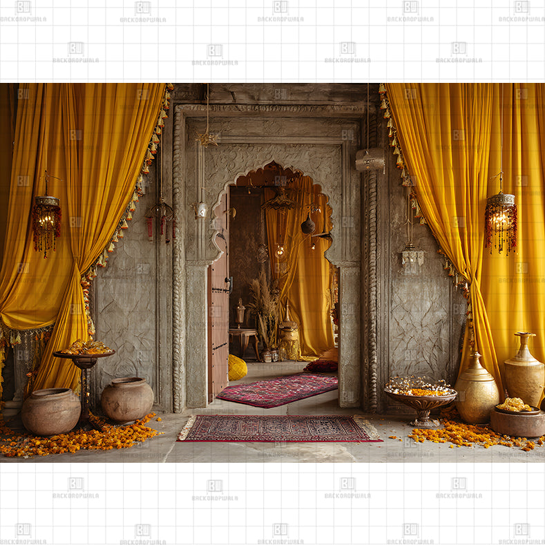 Golden Temple Arch PRINTED BACKDROP – Backdropwala