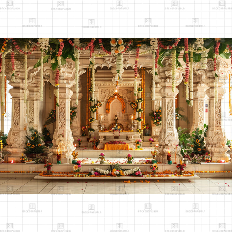 Golden Temple Altar Printed Baby Backdrop – Backdropwala